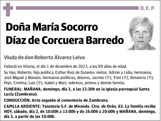 María Socorro Diaz De Corcuera Barredo