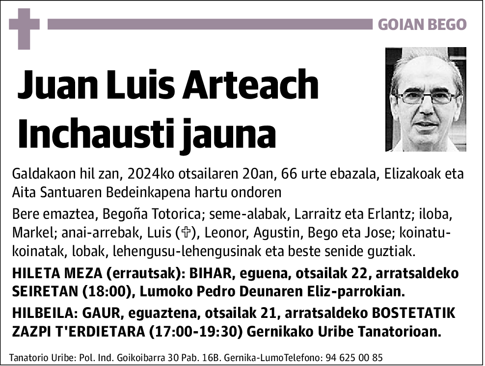 Juan Luis Arteach Inchausti
