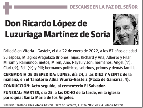 Ricardo López De Luzuriaga Martínez De Soria